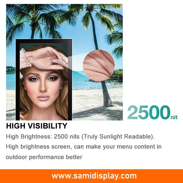 55 Inch 4k 2500nits Dual Screen Drive Thru Menu Board Lcd Digital ...