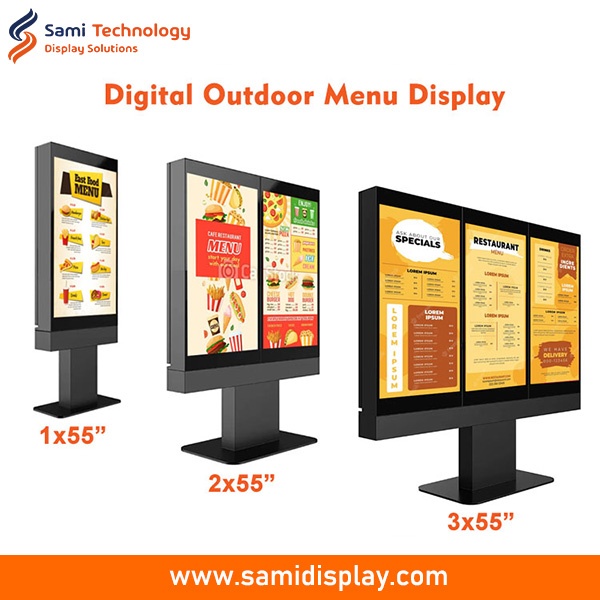 IP65 signage fast food burger store drive thru board outdoor LCD ...