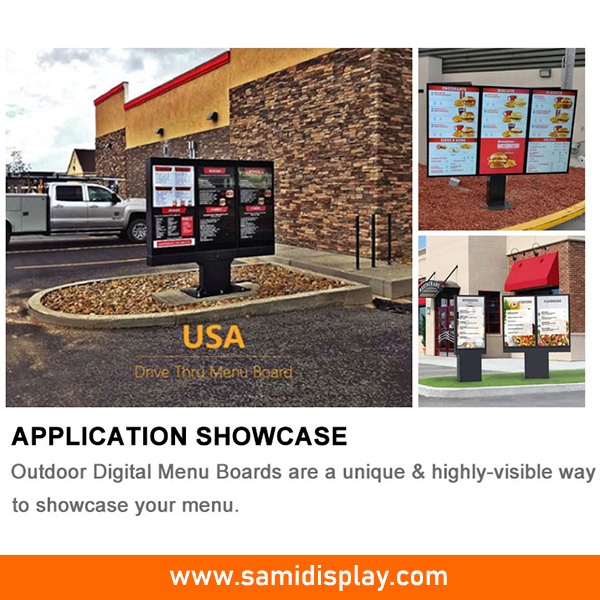 IP65 signage fast food burger store drive thru board outdoor LCD ...